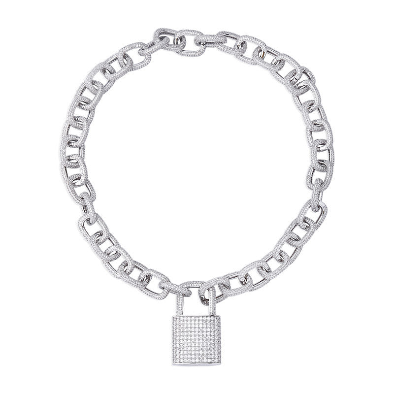 ICEDIAMOND Luxury O-block Chain Locker Charm Pendant Iced Out Bling Co